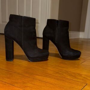 Aldo | Shoes | Aldo Platform Black Suede Bootie | Poshmark